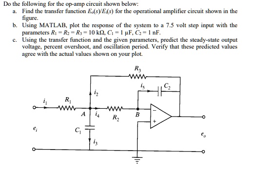 Do the following for the op-amp circuit shown below: a. Find the transfer function Eo(s)/Ei(s ...