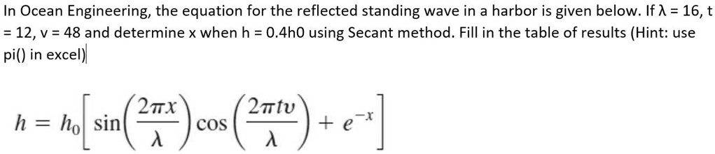In Ocean Engineering, the equation for the reflected standing wave in a ...