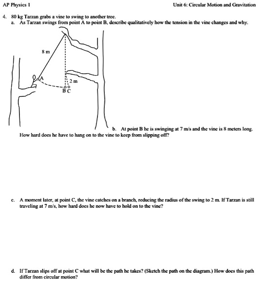 SOLVED: AP Physics 1 Unit 6: Circular Motion and Gravitation 4. 80 kg ...