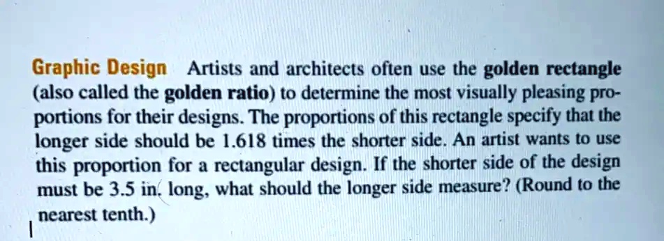 Graphic Design Artists and architects often use the golden rectangle ...