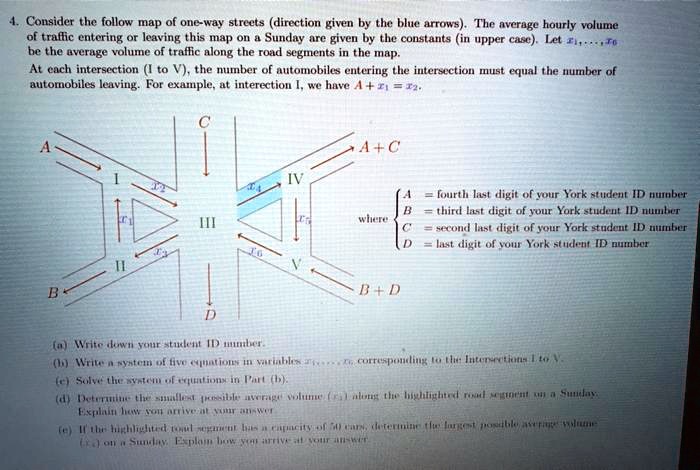 SOLVED: Consider the follow map o onc-wa streets (direction given by ...