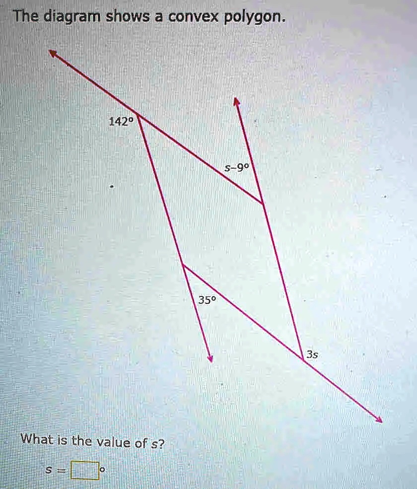 SOLVED: The diagram shows a convex polygon. 1420 5-90 350 35 What is the value of s?