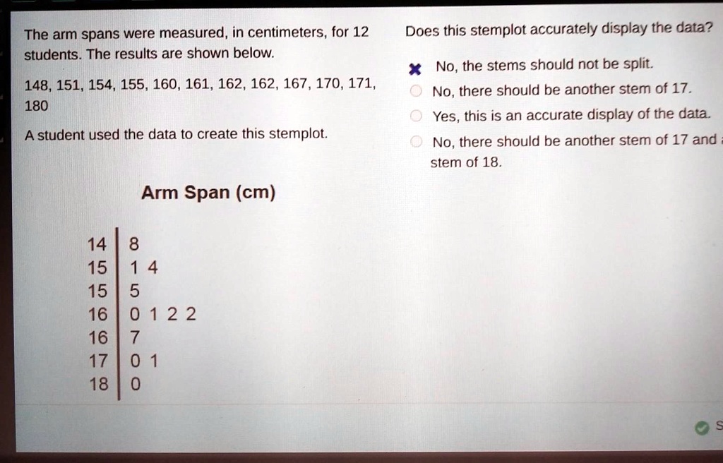 SOLVED: 'the arms pants were measured, in centimeters, for 12 students. The results are shown ...