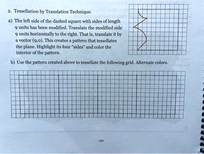 tessellation by translation technique a the left side of the dashed ...