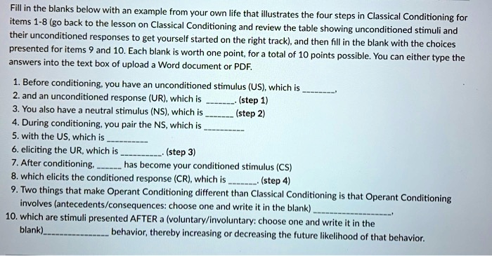 Fill in the blanks below with an example from your own life that ...