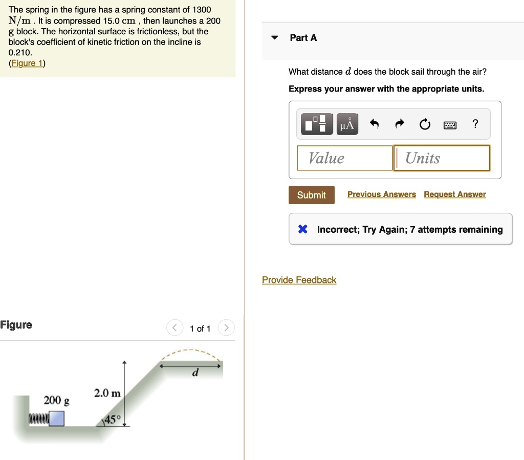SOLVED: The spring in the figure has spring constant of 1300 N/m It is compressed 15.0 cm then ...