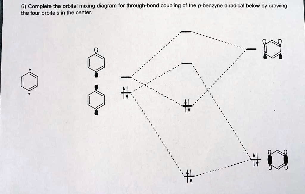 [GET ANSWER] 6 complete the orbital mixing diagram for through bond ...