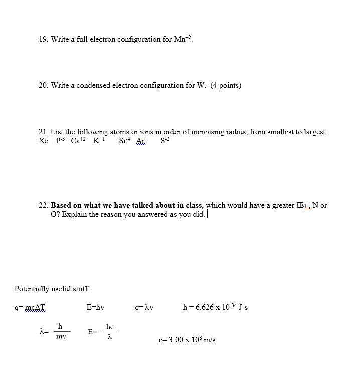 SOLVED: Write full electron configuration for Mnt?_ Write condensed ...