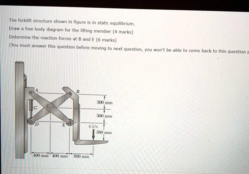 SOLVED: Solve this. The forklift structure shown in the figure is in ...