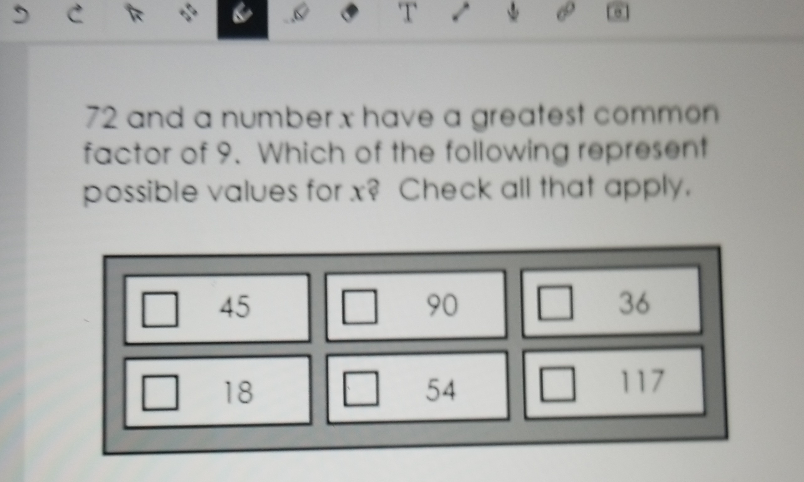SOLVED 72 And A Number X Have A Greatest Common Factor Of 9 Which Of The Following Represent 