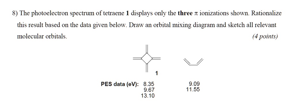 8) The photoelectron spectrum of tetraene 1 displays only the three π ...