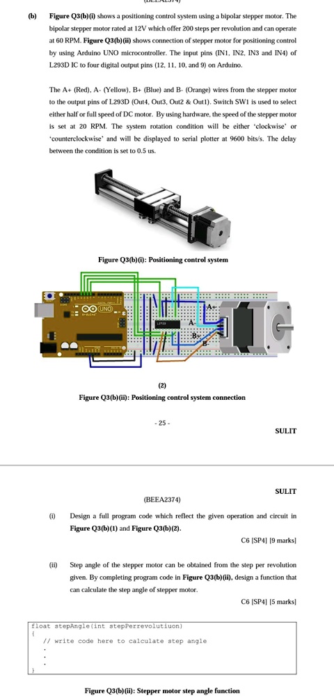 Solved Embedded System Arduino Uno Ide Figure Q3bi Shows A Positioning Control System Using