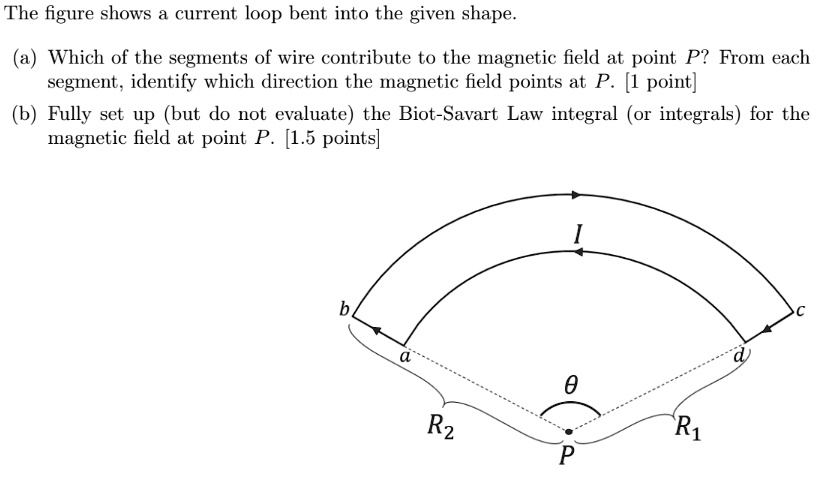 SOLVED: The figure shows a current loop bent into the given shape. Which of the segments of wire ...