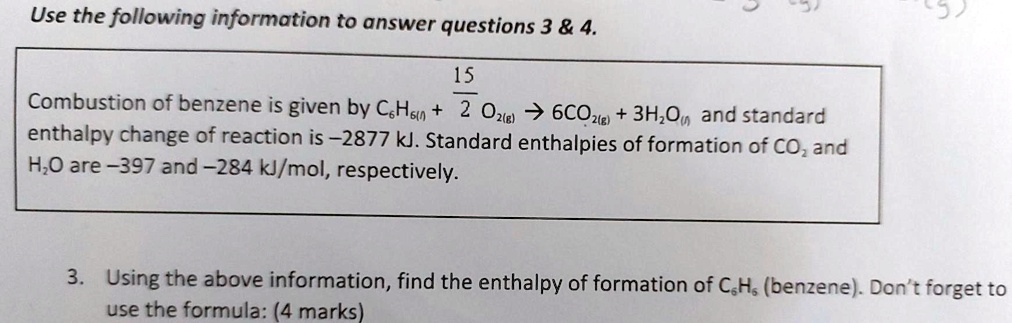 SOLVED:Use the following information to answer questions 3 & 4. 4o ) 15 ...