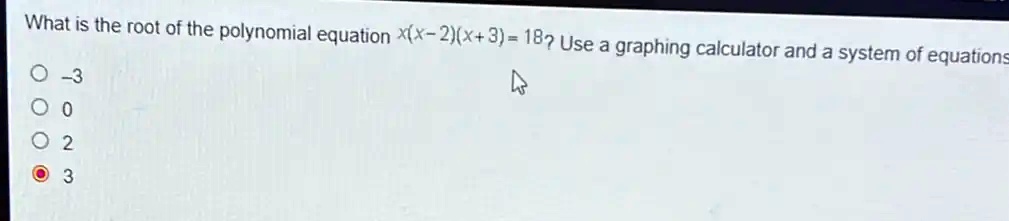 What is the root of the polynomial equation X^2 - 2X + 3 = 18? Use a ...