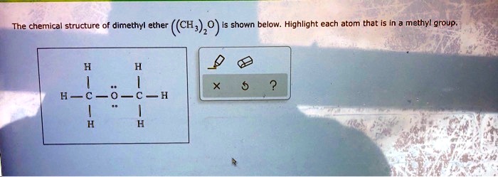 The chemical structure of dimethyl ether ((CH,)shown … - SolvedLib