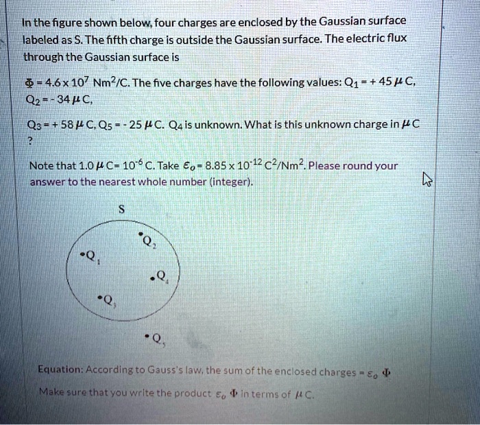 in the figure shown below four charges are enclosed by the gaussian surface labeled as s the ...