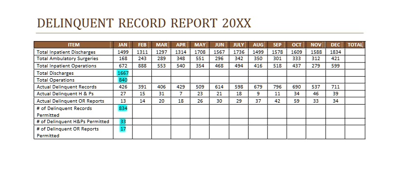 create delinquent record report tableusing microsoft excel input the ...