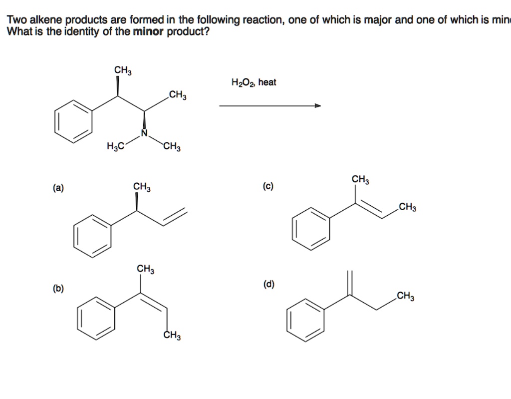 SOLVED: Two alkene products are formed in the following reaction, one ...