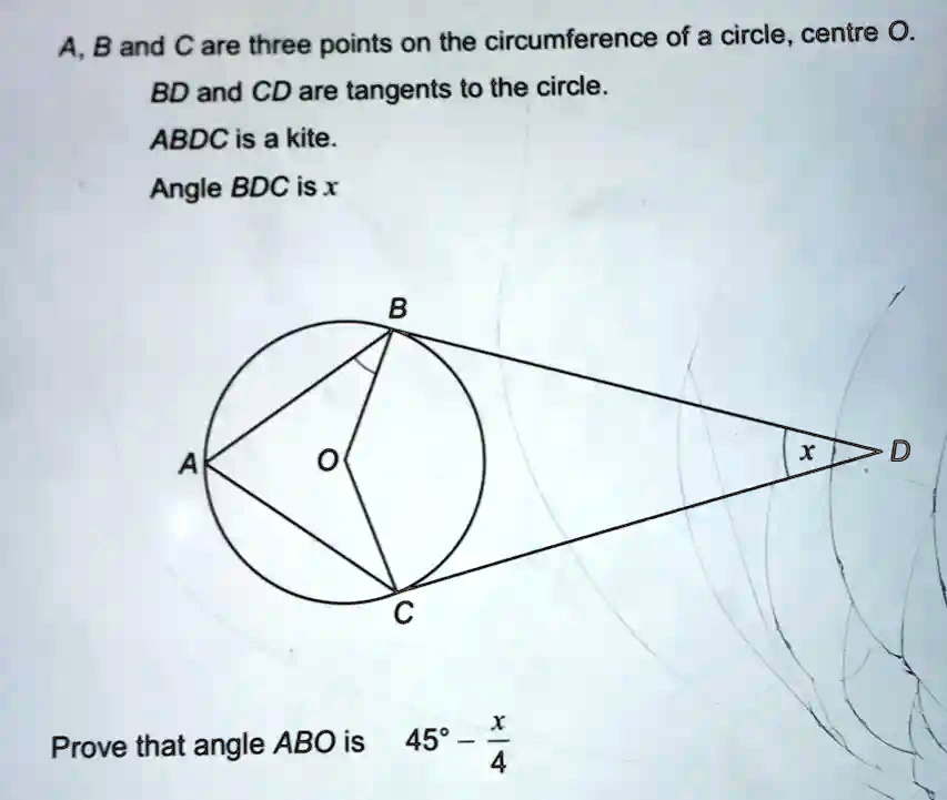 SOLVED: A, B and C are three points on the circumference of a circle ... SOLVED: A, B and C are three points on the circumference of a circle ...