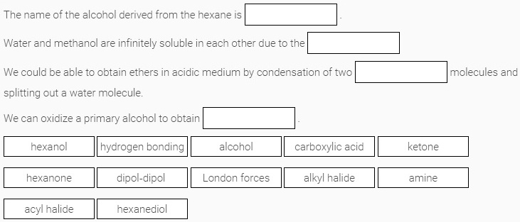 SOLVED: The name of tne alconol cerived from tne hexane Water and ...