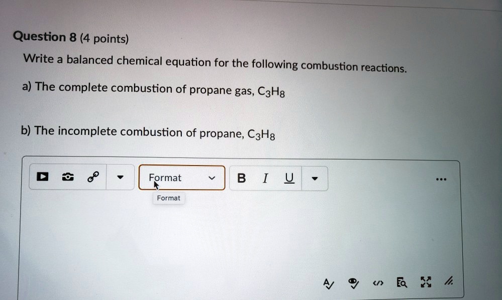 Solved Question 8 4 Points Write A Balanced Chemical Equation For The