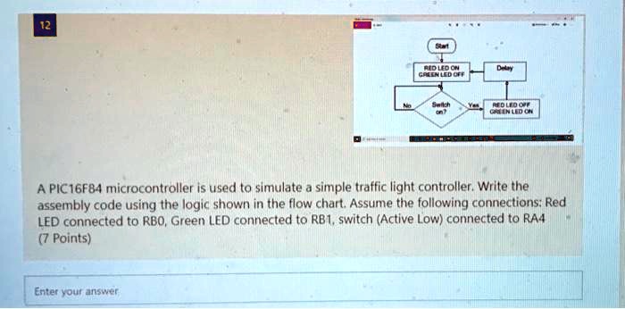 Solved Apicigfb 4 Microcontroller Is Used T0 Simulate Simple Traffic Light Controller Wrlte He