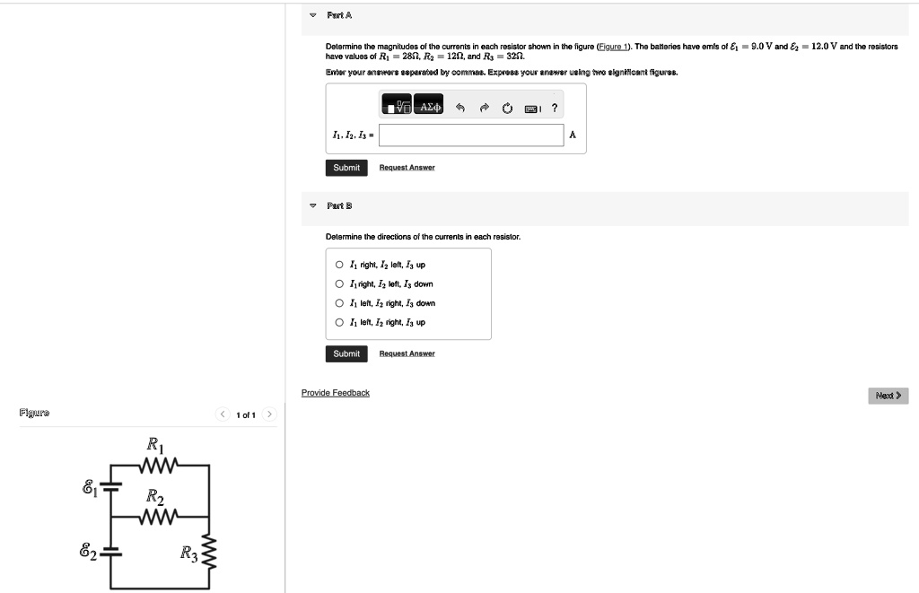 part a determine the magnitudes of the currents in each resistor shown ...