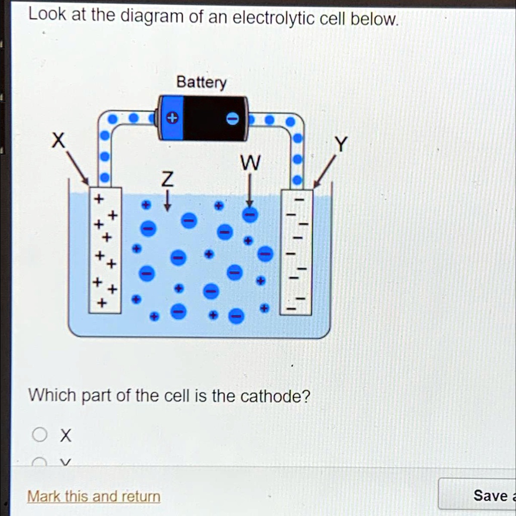 Look at the diagram of an electrolytic cell...