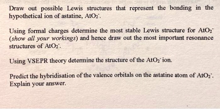 SOLVED: Draw out all possible Lewis structures that represent the ...
