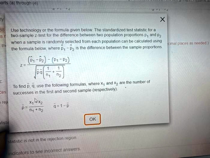 SOLVED: arts (0) through (0) Use technology or tne formula given below ...