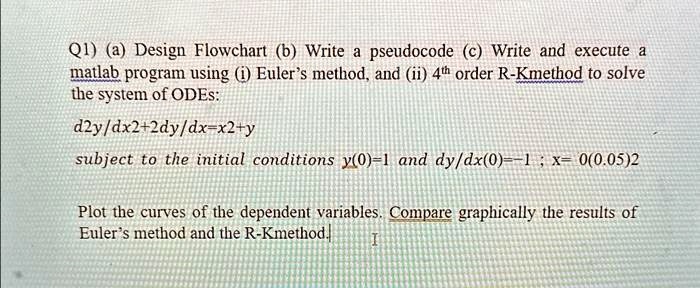 Solved Q1 Design Flowchart A Write A Pseudocode B Write And Execute A Matlab Program Using I 1970