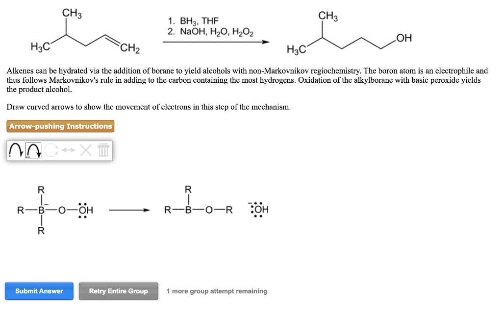 SOLVED:CH3 BH3, THF 2. NaOH; HzO, HzOz CH3 OH H3C H3C Alkenes can be ...