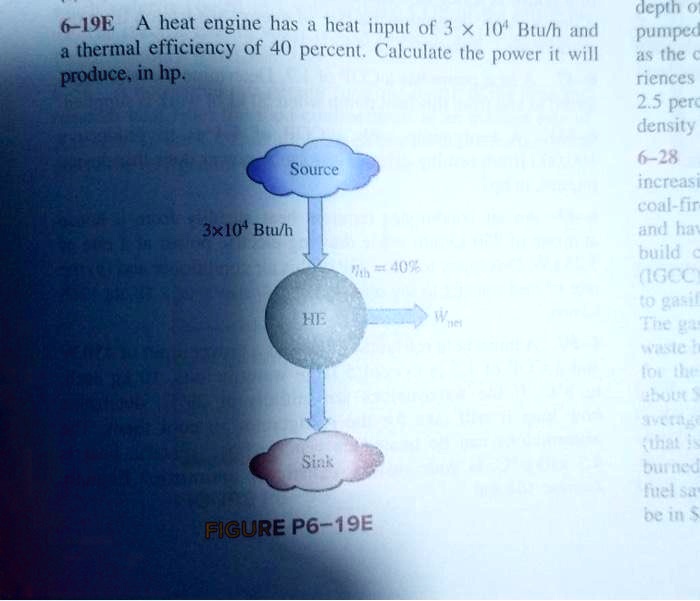 6-19E A heat engine has a heat input of 3 × 10^4 Btu/h and a thermal ...