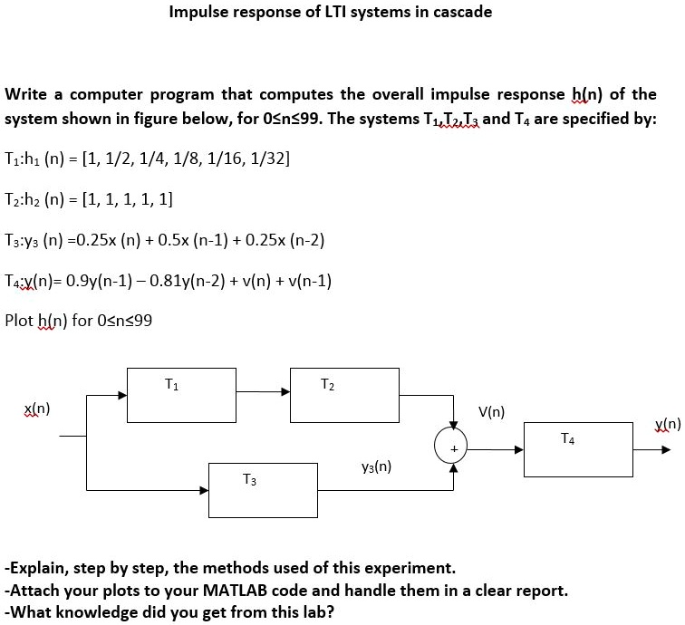 Solved Please Solve This Problem Using Matlab Code Impulse Response Of Lti Systems In Cascade 0516