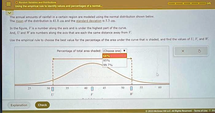 Random Variables and Distributions Using the empirical rule to identity values and percentages ...