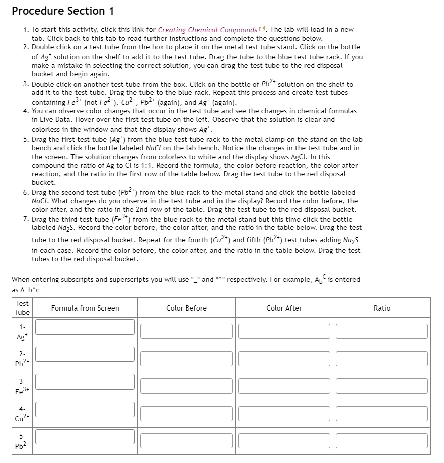 procedure section 1 1to start this activity click this link for ...