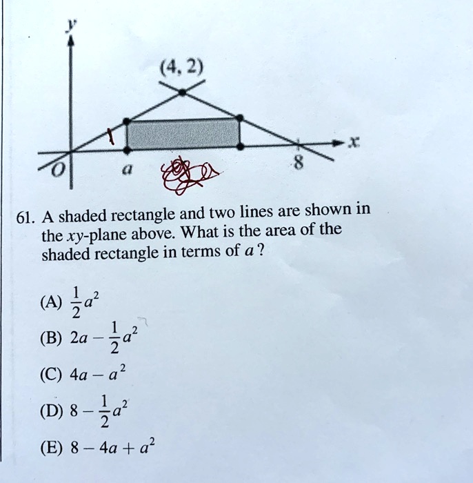 SOLVED: 61. A shaded rectangle and two lines are shown in the xy-plane ...