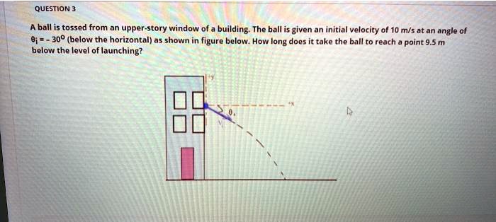 question 3 ball is tossed from an upper story window ofa building the ...