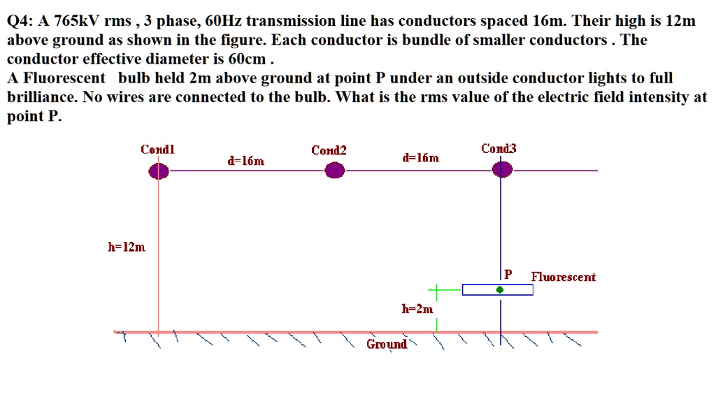 q4 a 765 kv rms 3 phase 60 hz transmission line has conductors spaced ...