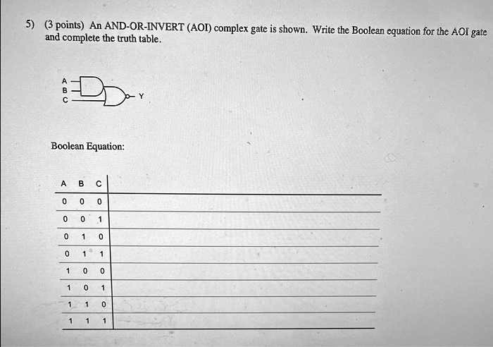 Solved 53 Points An And Or Invert Aoi Complex Gate Is Shown Write