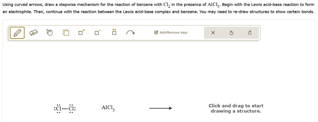 Using curved arrows, draw a stepwise mechanism for the reaction of ...