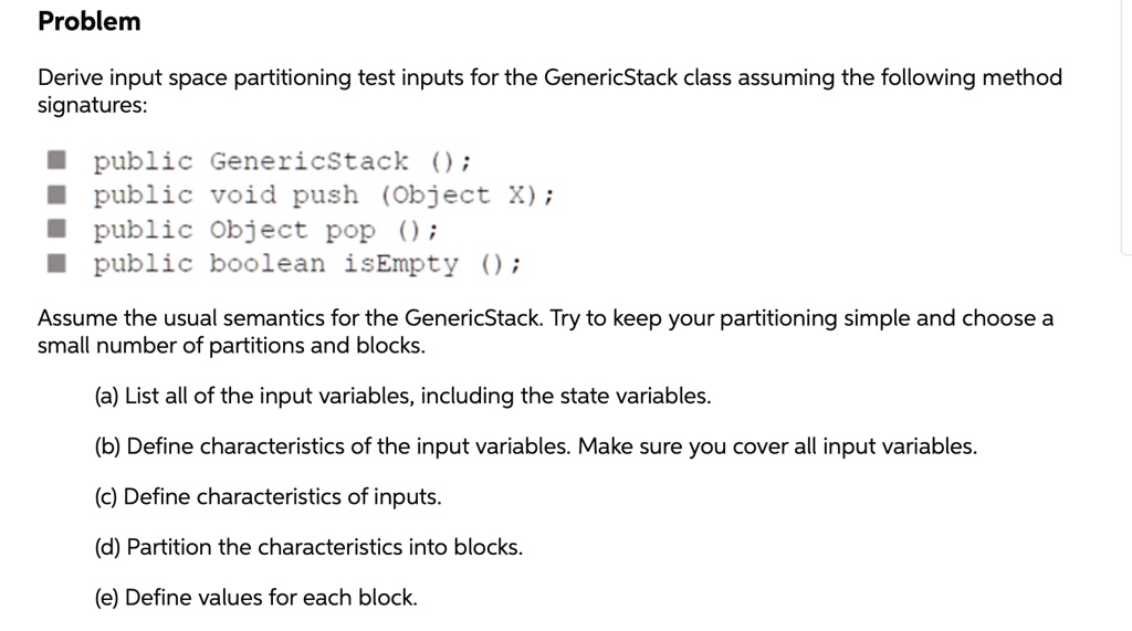 Solved Derive Input Space Partitioning Test Inputs For The 7753