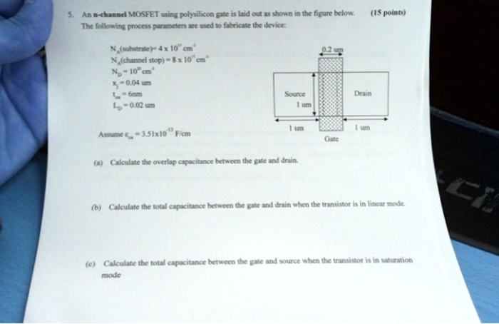 SOLVED: 5. An n-channel MOSFET using polysilicon gate is laid out as ...