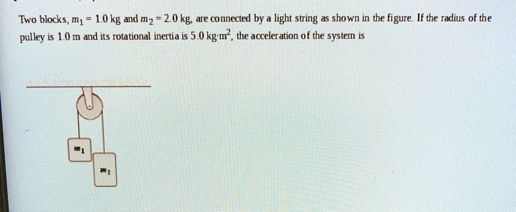 SOLVED: 'Two blocks, mi = 10 kg and mz = 2.0 kg, are connected by light string s shown in the ...