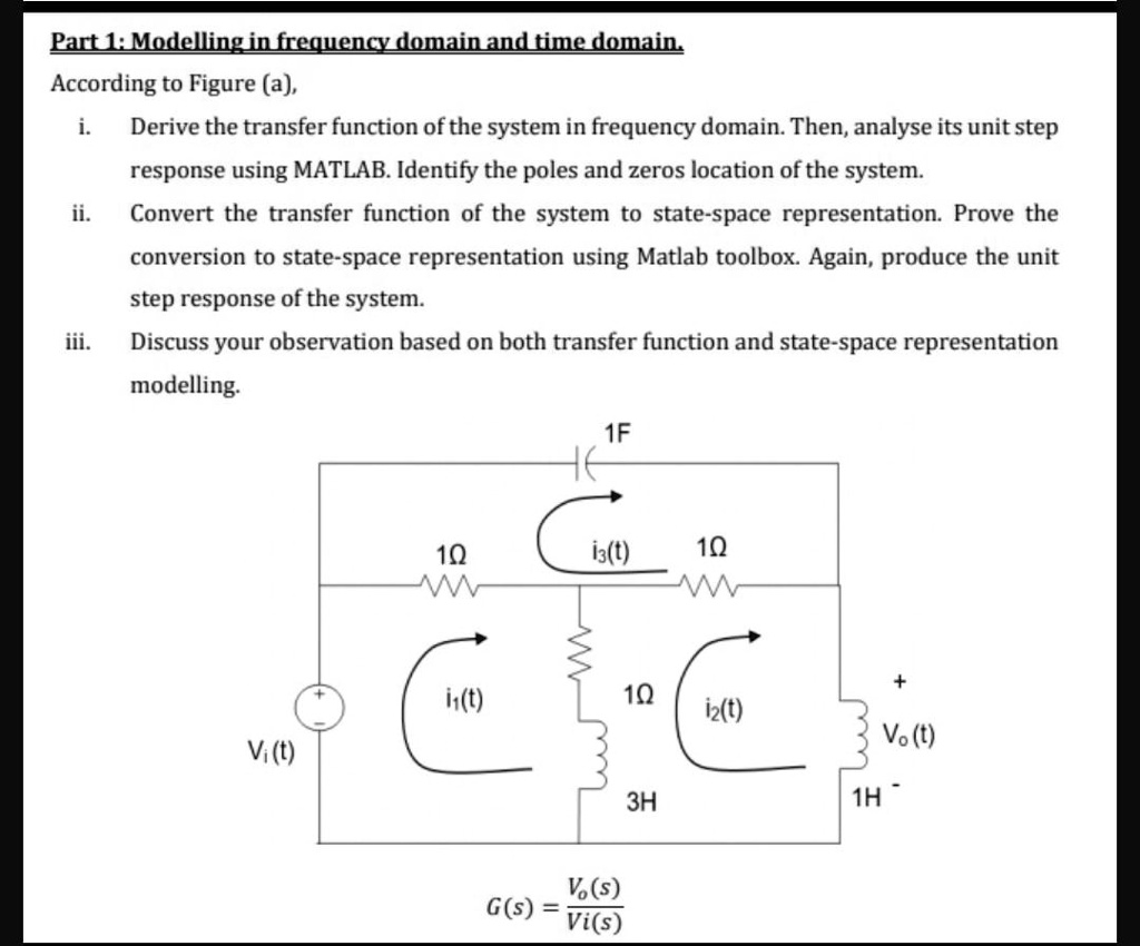 SOLVED: Part 1: Modeling in Frequency Domain and Time Domain. According ...