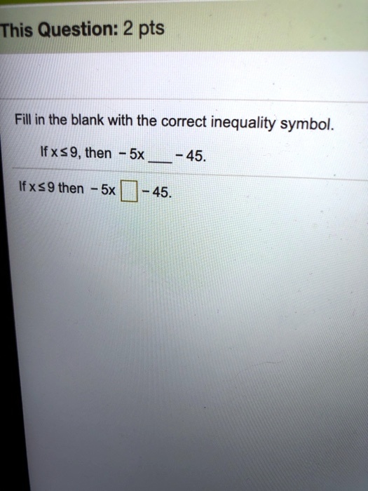 SOLVED: This Question: 2 pts Fill in the blank with the correct ...