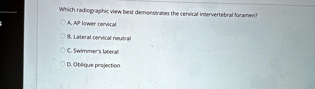 which radiographic view best demonstrates the cervical intervertebral ...