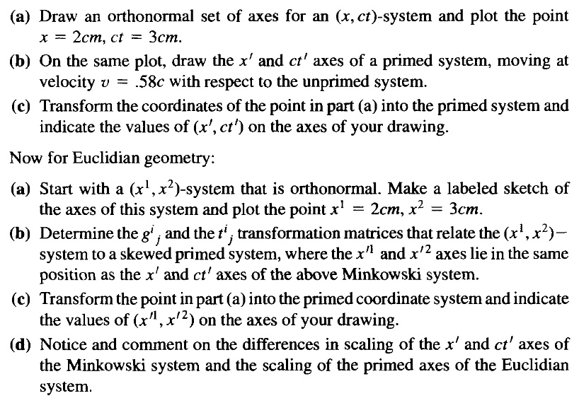 a draw an orthonormal set of axes for an xct system and plot the point ...