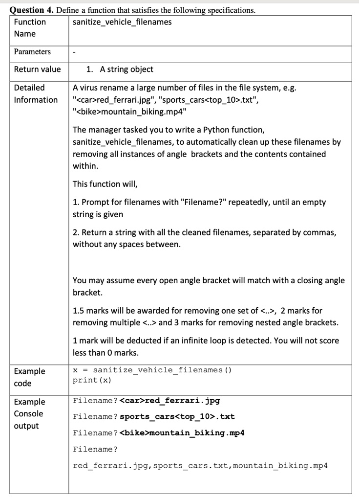 Solved Texts Python Language Question 4 Define A Function That Satisfies The Following